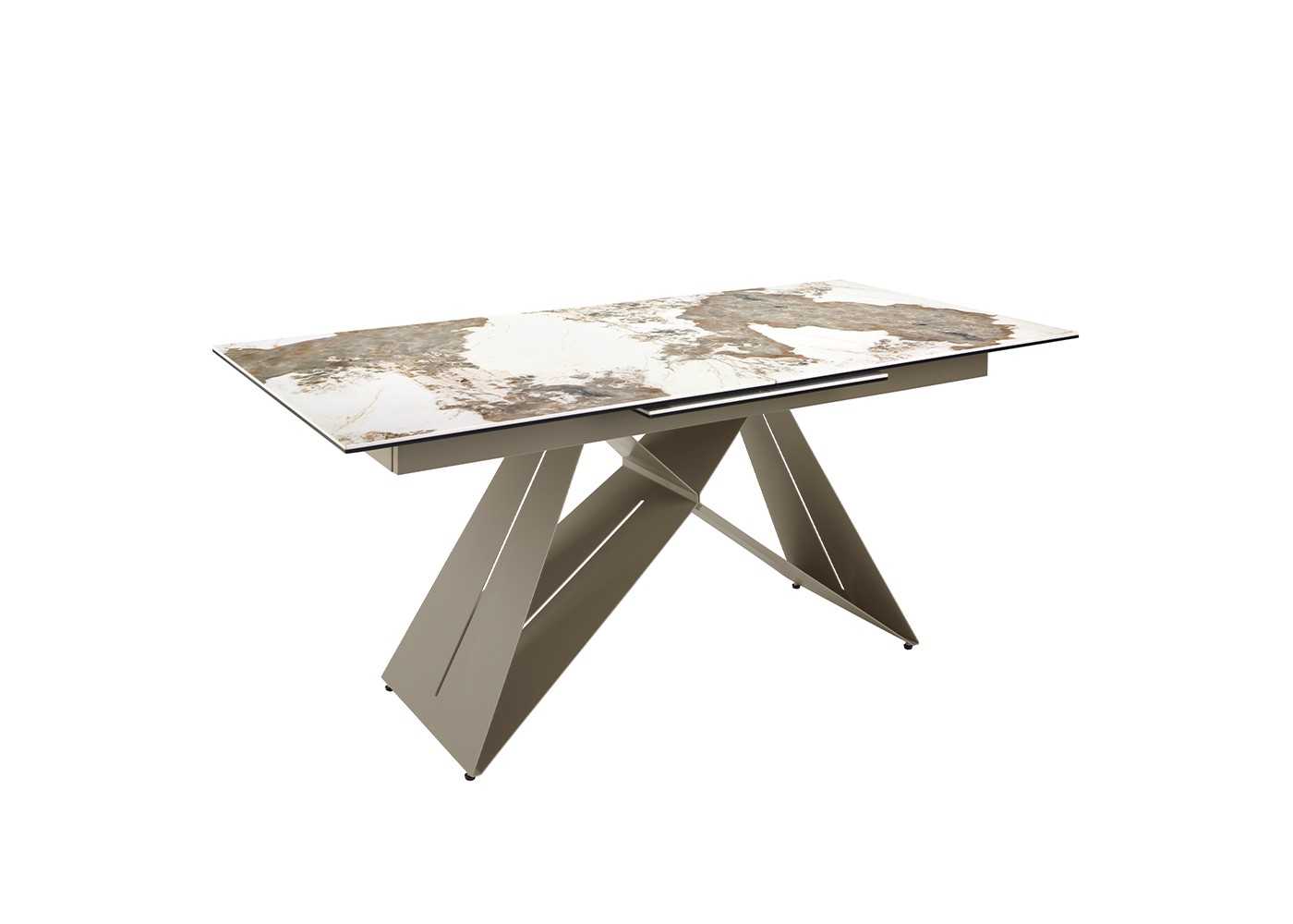 Table à manger avec plateau en céramique et pieds en acier - ESVEA