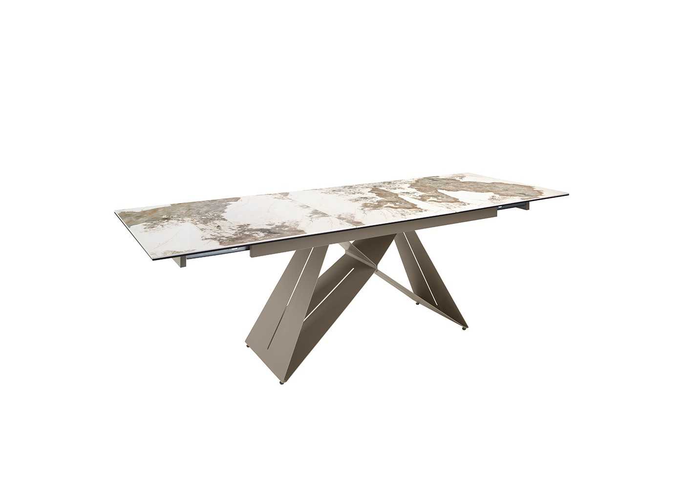 Table à manger avec plateau en céramique et pieds en acier - ESVEA